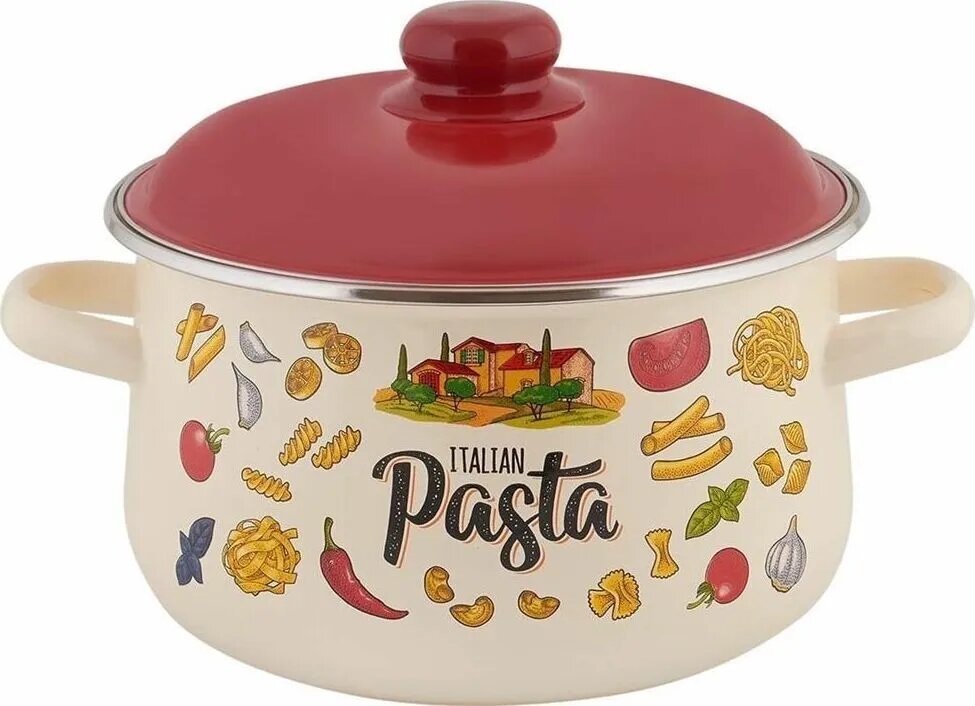 Кастрюля 1с45я эмаль конич Pasta ITALIAN 2,0л