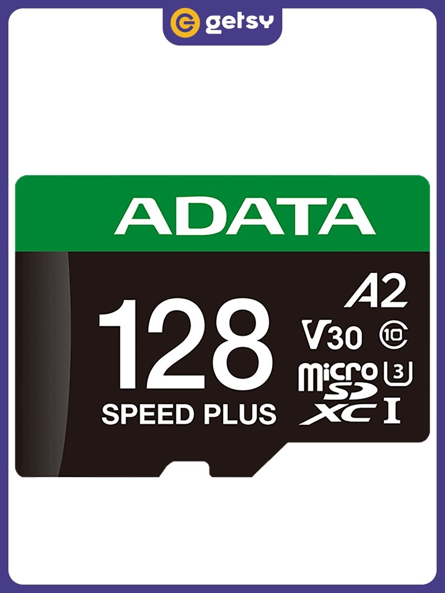 Карта памяти UD128GUI3V30A2SP-RA1 ADATA 128GB microSDXC UHS-I U3 V30 with SD adapter 180/160 MB/s