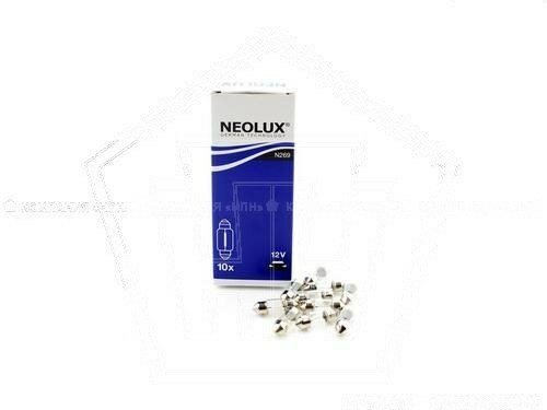 Лампа 12 v 10 w neolux софитная (осветит. салона, номера, багажника) sv8.5-8-41см original (nl-269)