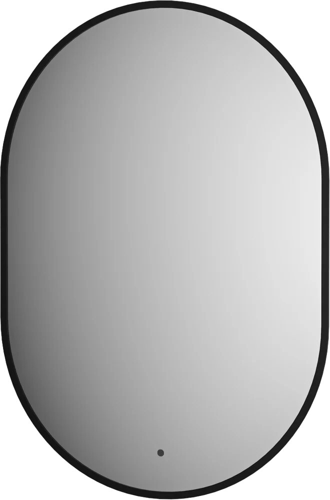 Зеркало Defesto Aura DF 2933R 50x70 со светодиодной подсветкой, 50 см, черное, пластиковое, зеркало настенное в ванную, в современном стиле