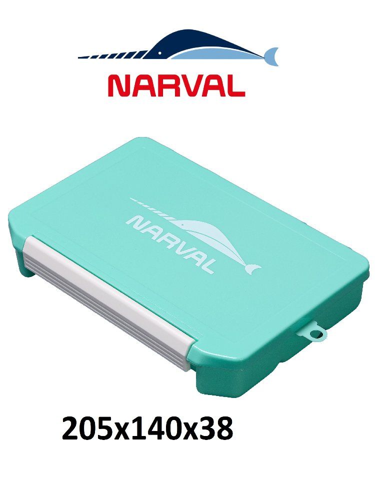 Коробка рыболовная Narval Fishing Storage Box 205x140x38mm Aquamarine&White / Органайзер для рыбалки Нарвал для силиконовых приманок и воблеров