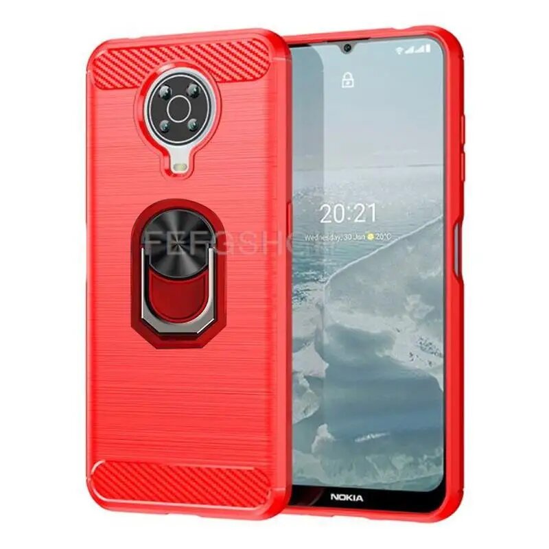 Матовый Мягкий защитный чехол из углеродного волокна для Красный, Red With C Red, For Nokia XR20