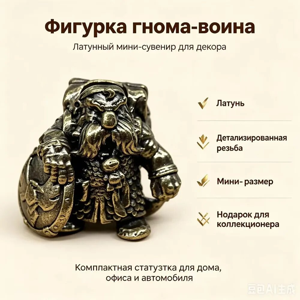 Латунный бисер в виде гнома-воина для шнурка, браслетов и ожерелий