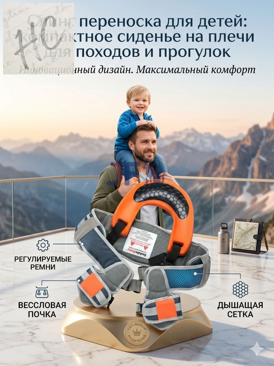 Слинг переноска для детей: компактное сиденье на плечи для походов и прогулок