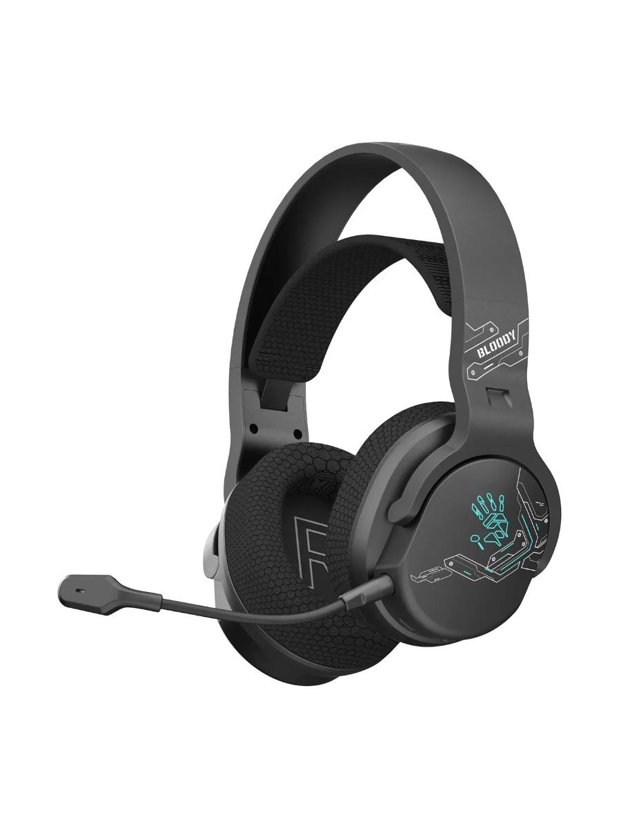 Наушники A4Tech Bloody GR370 черные, с микрофоном, мониторные, BT/Radio/3.5mm, оголовье (1993716)