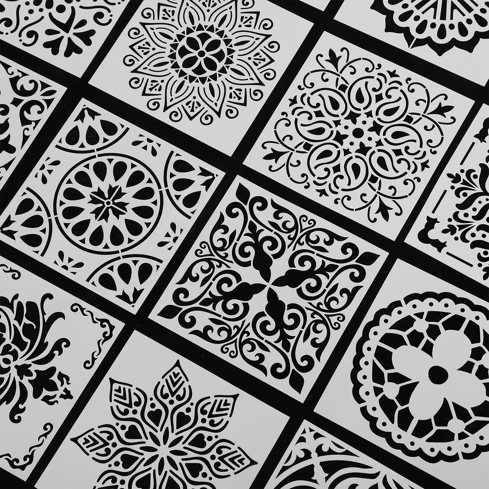 16 Шт Декоративные Шаблоны Для Рисования Цветочные Формы Из Пластика 15x15Cm