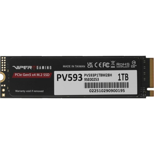 SSD накопитель Patriot Viper VP593 PV593P1TBM28H 1ТБ, M.2 2280, PCIe 5.0 x4, NVMe, M.2