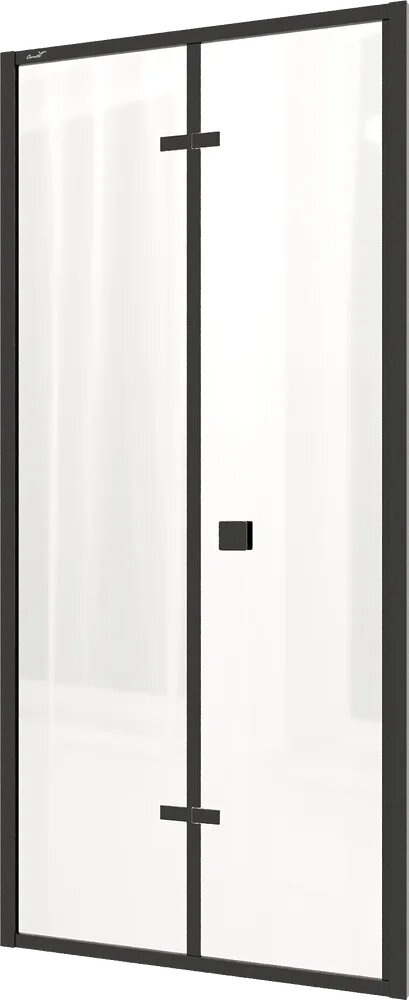 Душевая дверь в нишу Ceruttispa Bella D101B стеклянная, гармошкой, 100 см, с черным профилем, итальянская
