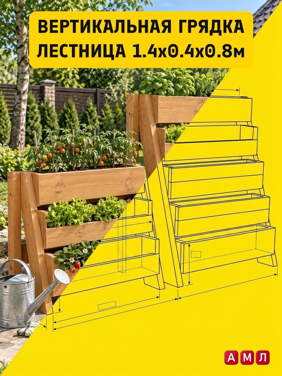 Проект чертеж многоярусная вертикальная грядка лестница 1,4х0,4 м своими руками - скачать и распечатать чертежи с размерами, пошаговая и поэтапная схема сборки 3D