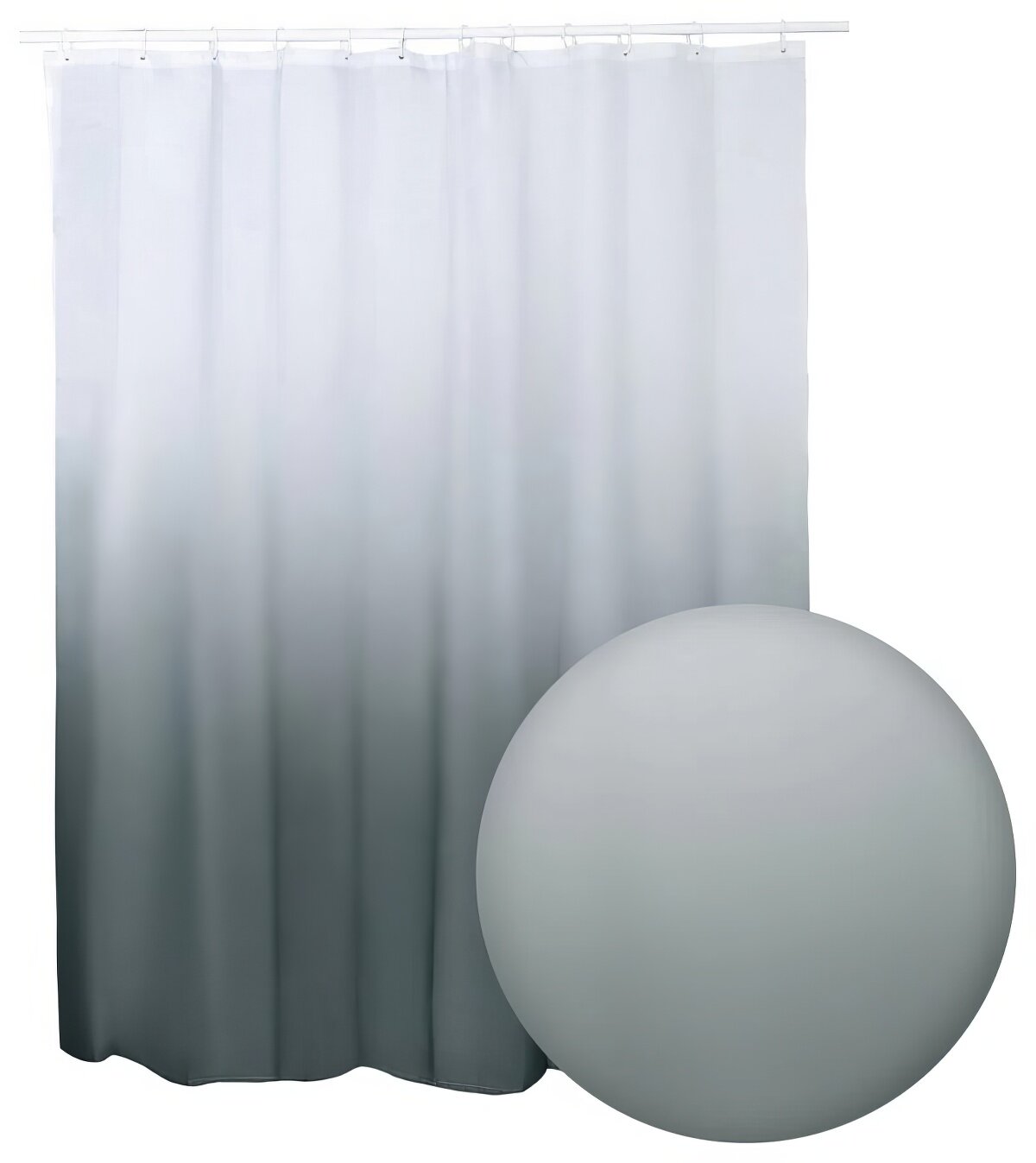 Штора для ванны Primanova Diamond 1800х2000 мм полиэстер серый (DR-70004)