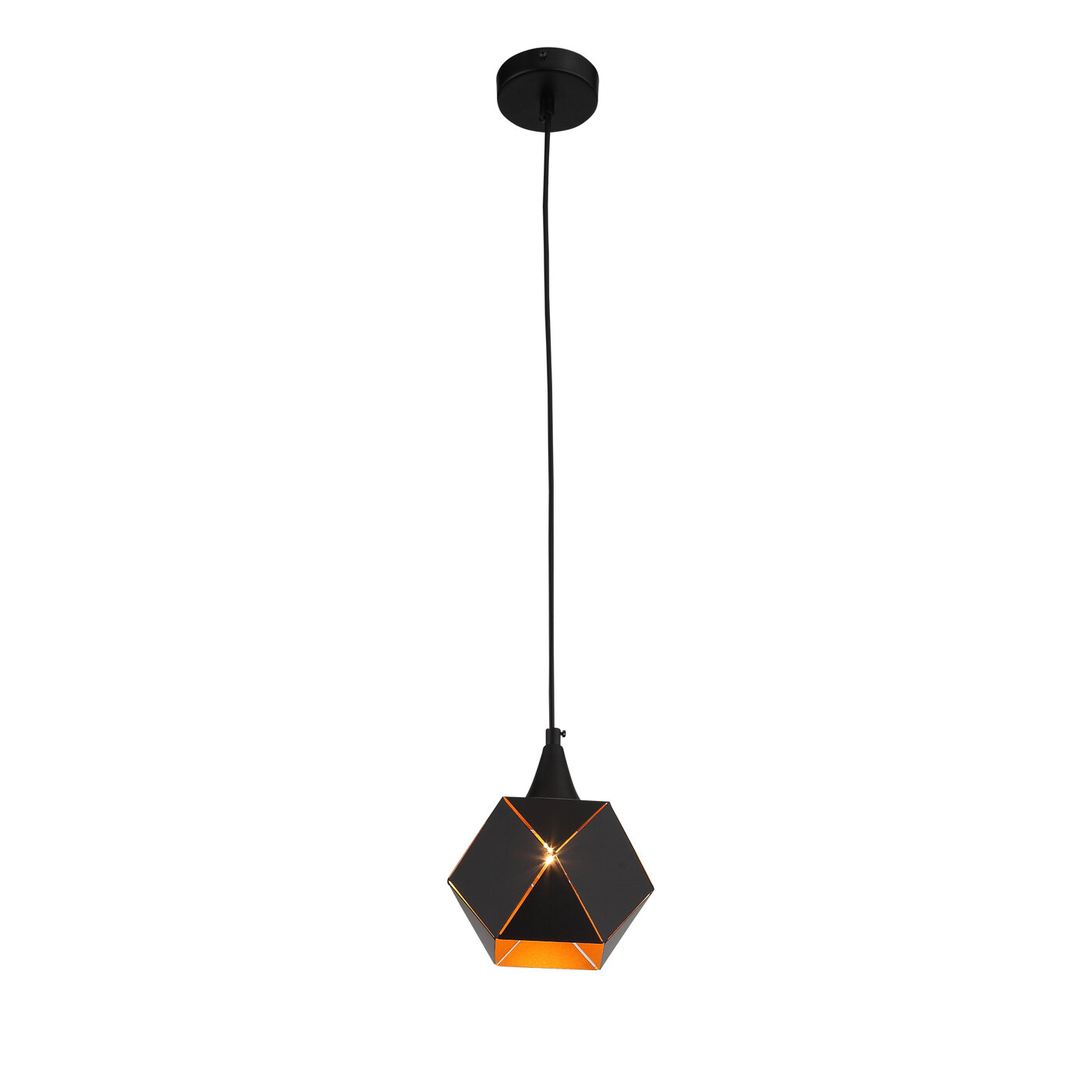 Светильник подвесной ST LUCE цвет черный, золото коллекция ENIGMA в стиле Loft цоколь E14 ламп 1х40W, SL258.403.01