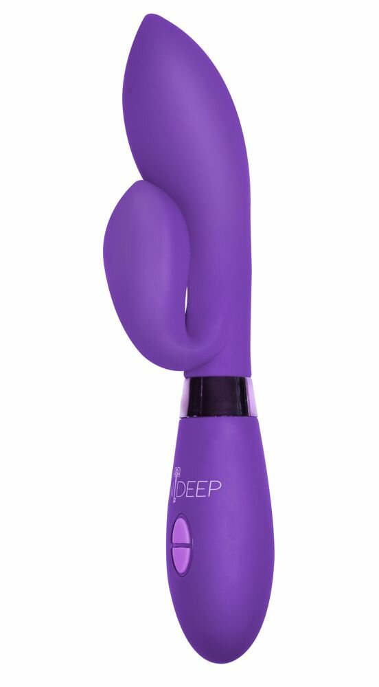 Indeep Gina, фиолетовый — вагинально-клиторальный вибратор из силикона, 20×3.3 см