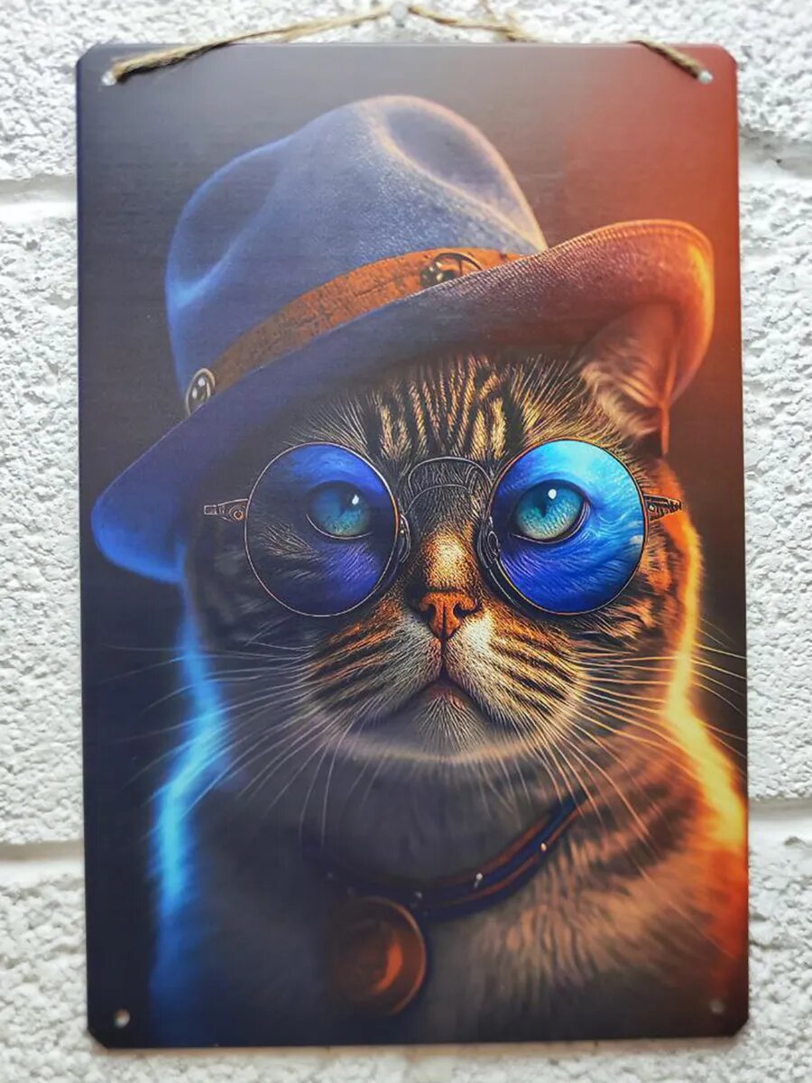 Постер котик модник