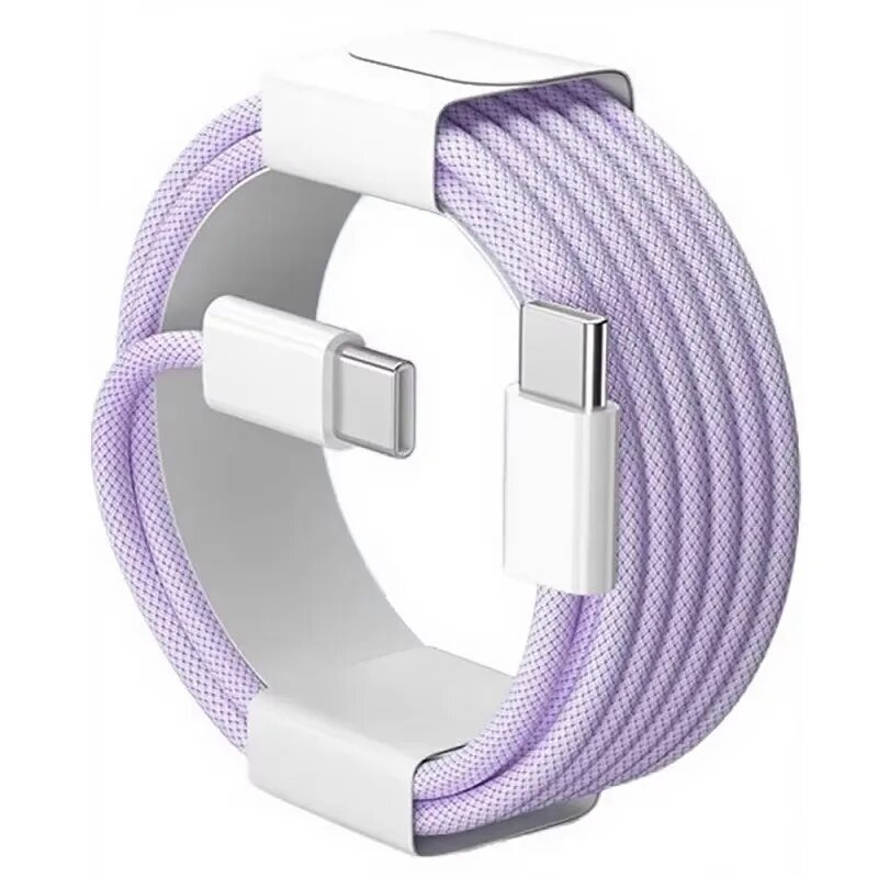 Кабель USB-C Для Быстрой Зарядки 60 Вт PD Для iPhone 15/16/17 Pro Max, Фиолетовый, 1m, Purple