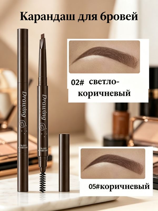 Водостойкий карандаш для бровей, долговременный натуральный татуаж для ежедневного макияжа, 2 шт