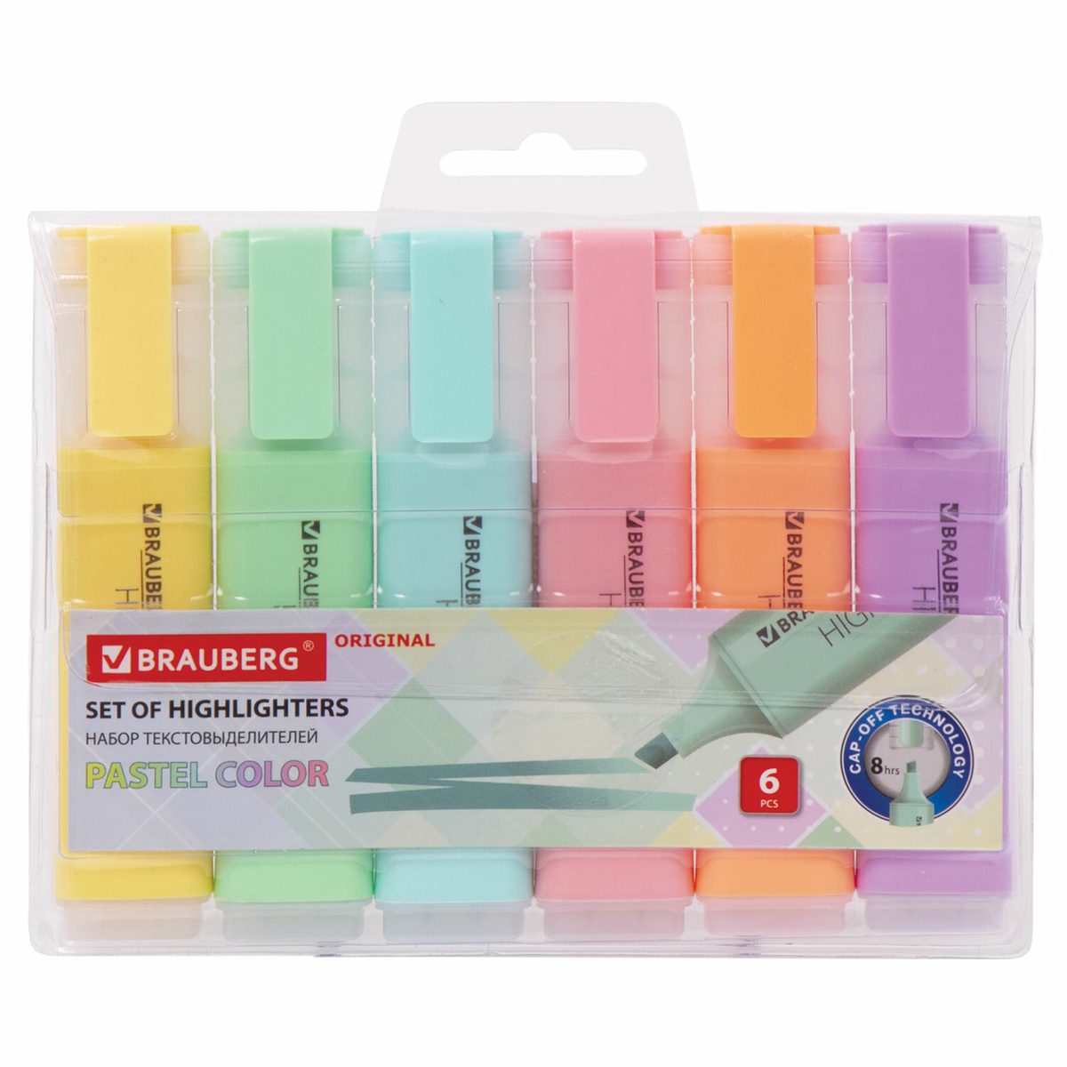 Набор маркеров-текстовыделителей Brauberg Original Pastel (1-5мм, 6 цветов) 6шт. (151698), 12 уп.