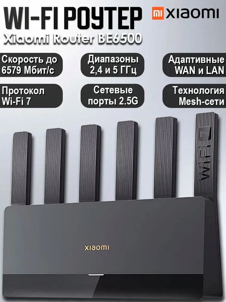Wi-Fi роутер Xiaomi Mi Router BE6500 (RN02)