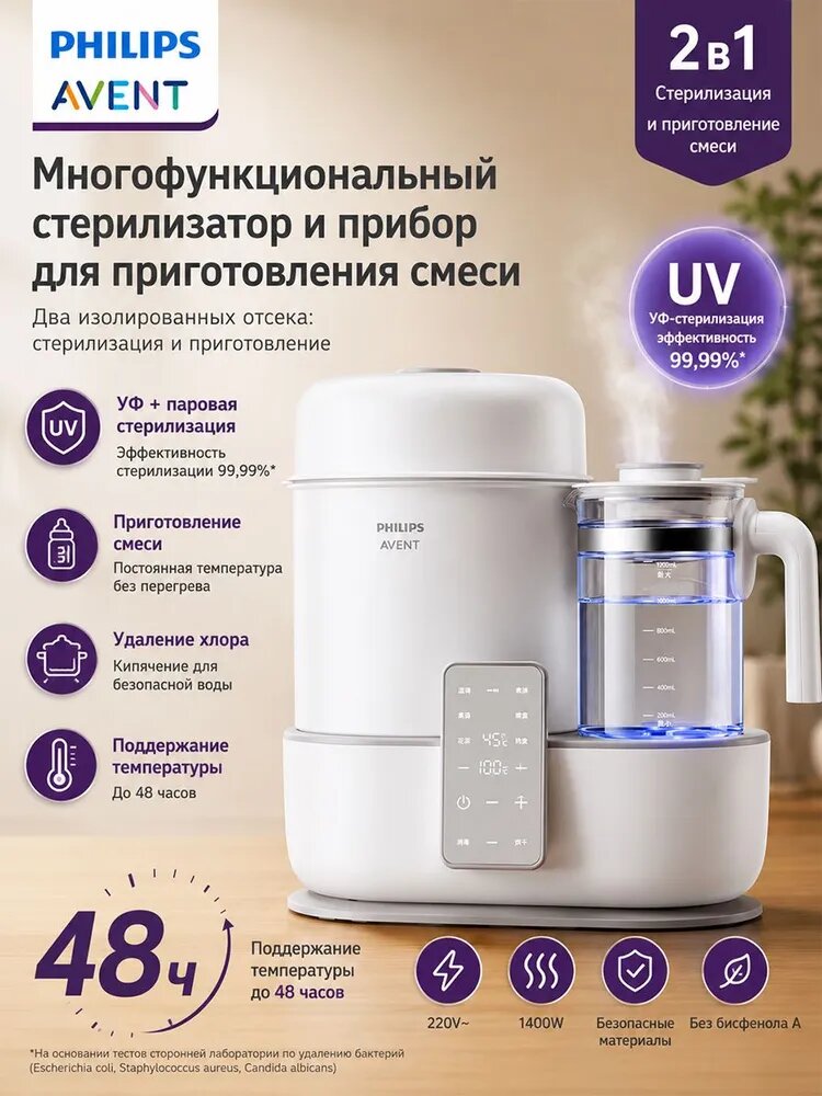 Многофункциональный стерилизатор-сушилка Philips AVENT и устройство для приготовления пищевых смесей