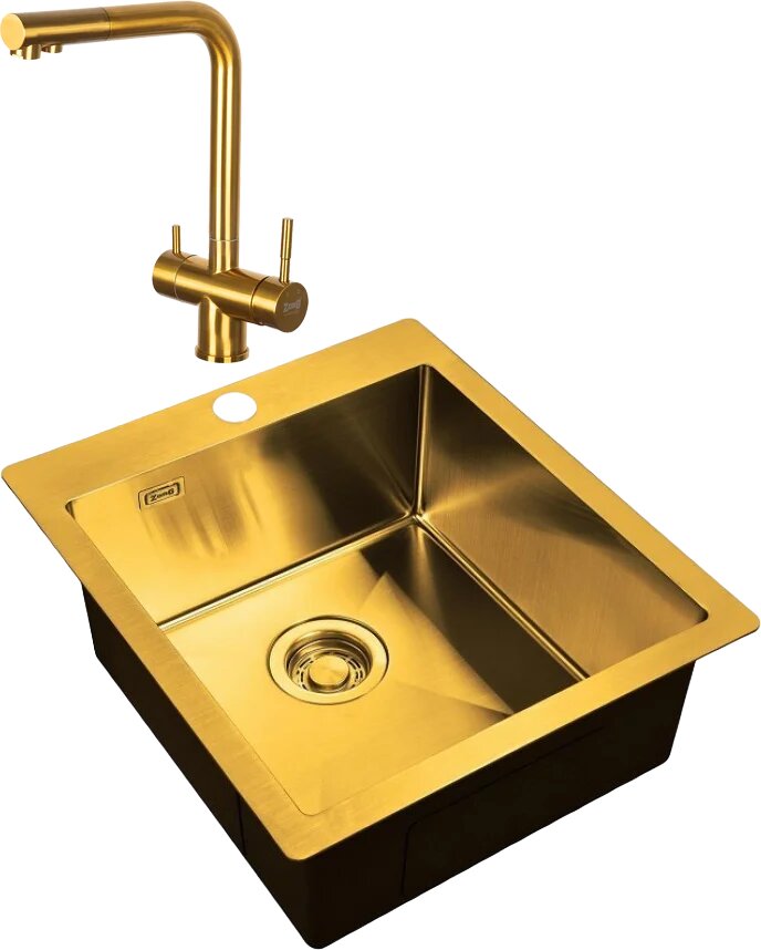 Комплект Мойка Zorg Light 450510 / Смеситель Inox SZR-7039 BRONZE, бронза