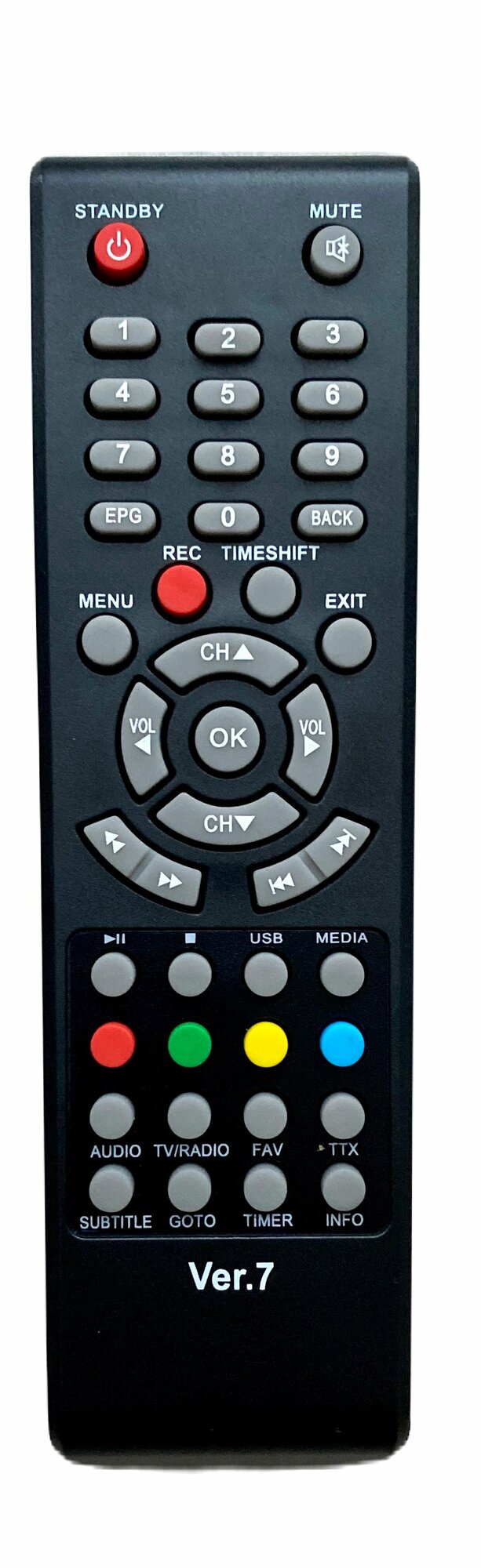 Пульт Ver.7 ПДУ-7 для DVB-T2-ресивера ORIEL
