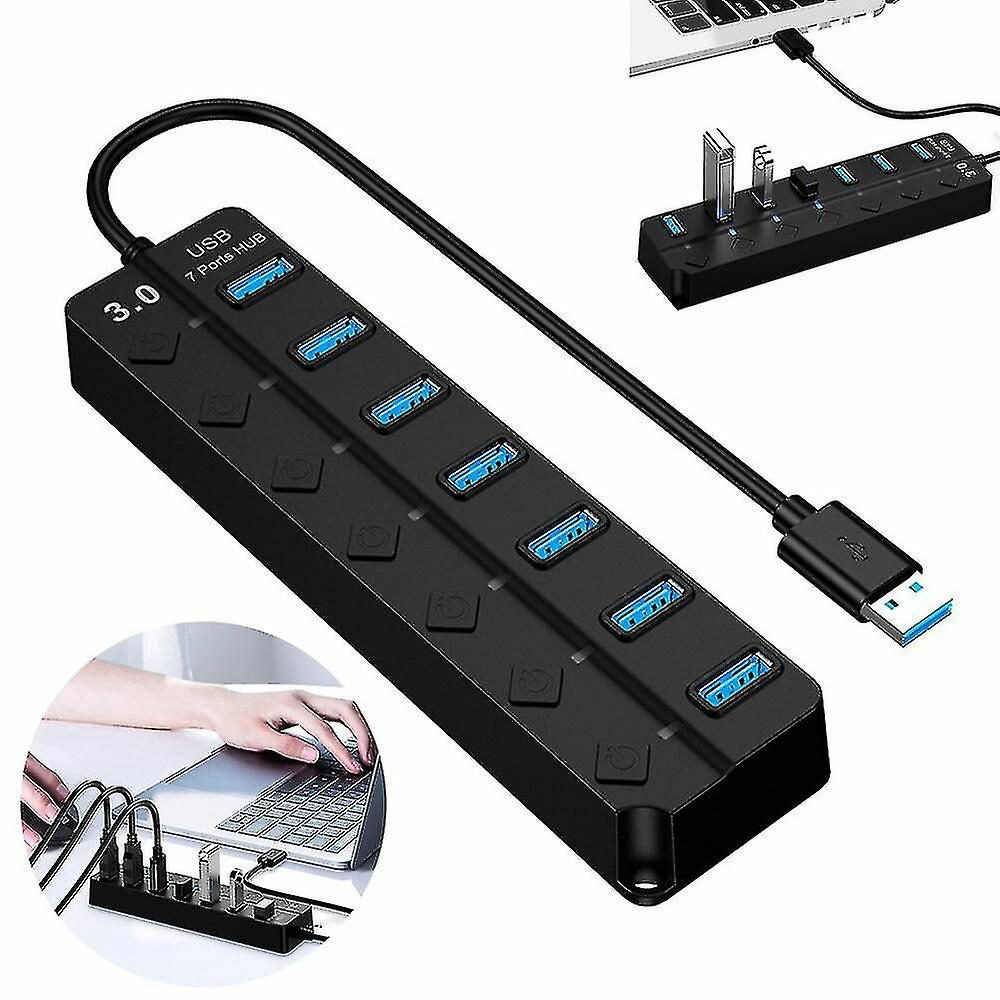 Разветвитель Hub Splitter 3.0usb 7-портовый Hub Splitter One Drag Seven Ex tender Independent K