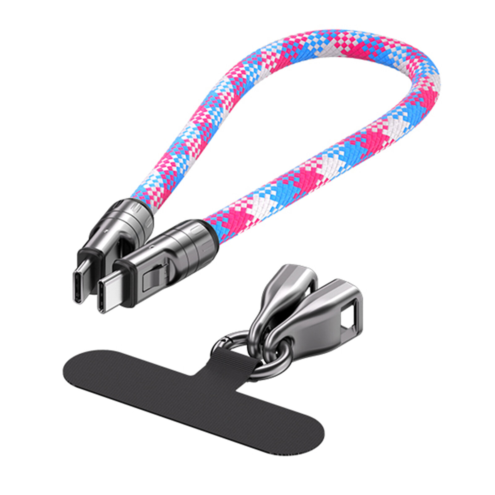 Кабель зарядки Type C с лямкой Phone Lanyard, 240W, для быстрой зарядки и передачи данных, розовый