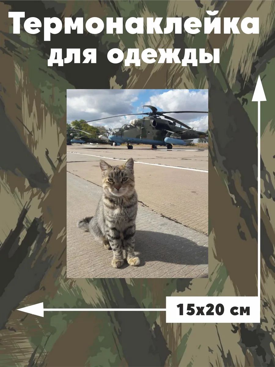 Термонаклейки для одежды военых коты