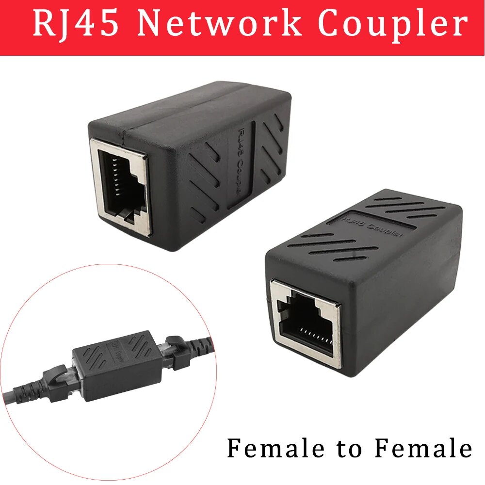 RJ45 сетевой разъем переходник черный