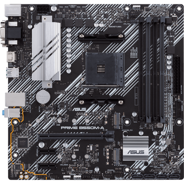 Материнская плата ASUS PRIME B550M-A/CSM, AM4, AMD B550, 4xDDR4, 4xSATA, 2xM.2, 1xPCIe 4.0 x16, 1xPCIe 3.0 x16, 2xPCIe 3.0 x1, 1xVGA, 1xDVI, 1xHDMI, 1