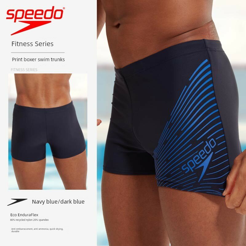 Спортивные плавки Speedo для мужчин с антихлориновым покрытием, эластичные, с принтом и защитой от солнца,