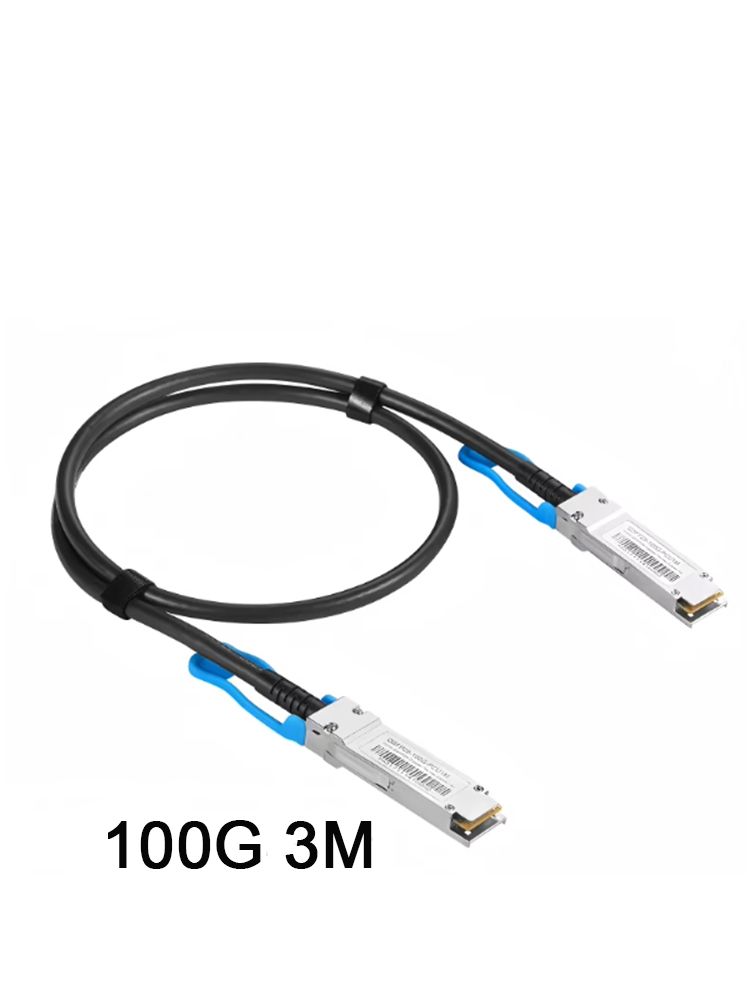 PACBTECH Пассивный кабель DAC 100G QSFP28QSFP28 3 м, медный кабель прямого подключения, совместим с Cisco, Mellanox, Mikrotik