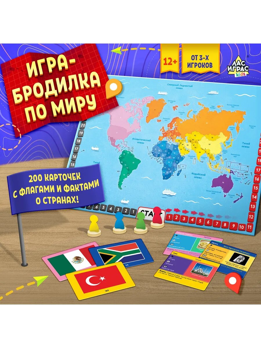Настольная игра для детей на память Путешествие вокруг света