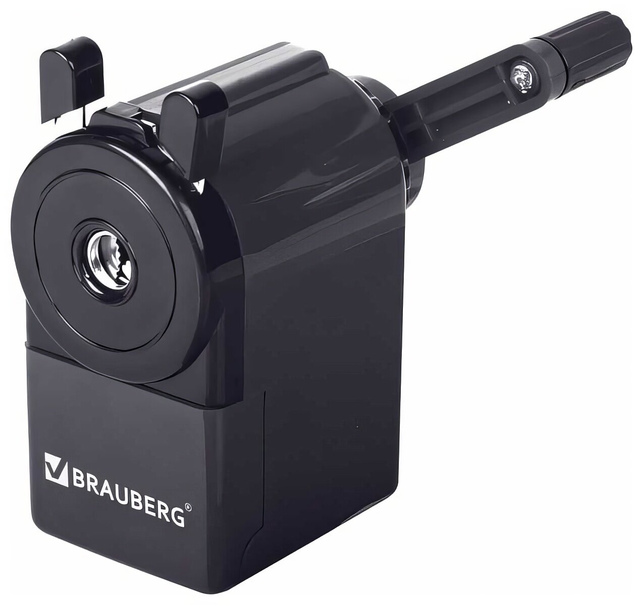 Механическая точилка BRAUBERG JET металлический механизм, черный корпус 229566