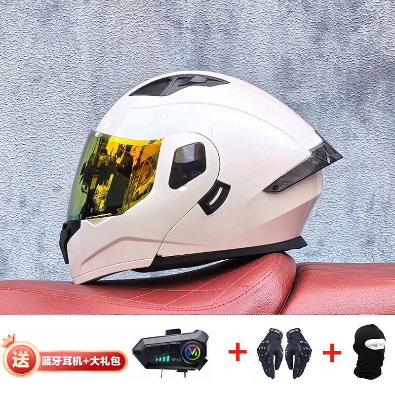Мотоциклетный шлем Orz, маленький корпус, Bluetooth, откидной шлем, шлем с двумя линзами, мужской/женский полушлем/шлем полной длины, всесезонный шлем, задний спойлер, новый