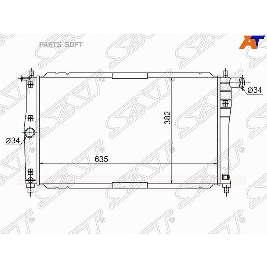 Радиатор DAEWOO CHEVROLET LANOS 97- ZAZ CHANCE 1 3 1 5 1 6 07-(трубча от официального дистрибьютора, SAT, артикул SGDW0003