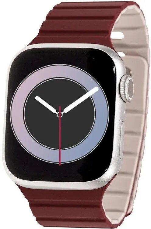 Ремешок ZIBELINO APL-42-L-MC-BRDGRY для Apple Watch, винный