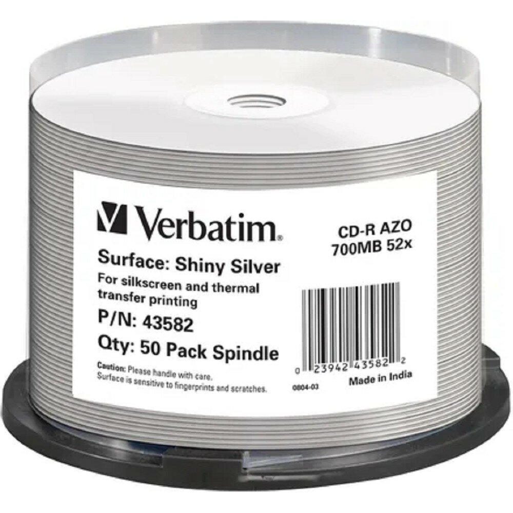 Verbatim Диск Диск CD - R 700Mb 52x Cake Box 50шт Printable 43582