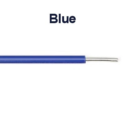 Провод UL1007 медный одножильный 14/16/18/20/22/24/26 AWG 2-100 м 22AWG, Синий, Blue, 2 meters