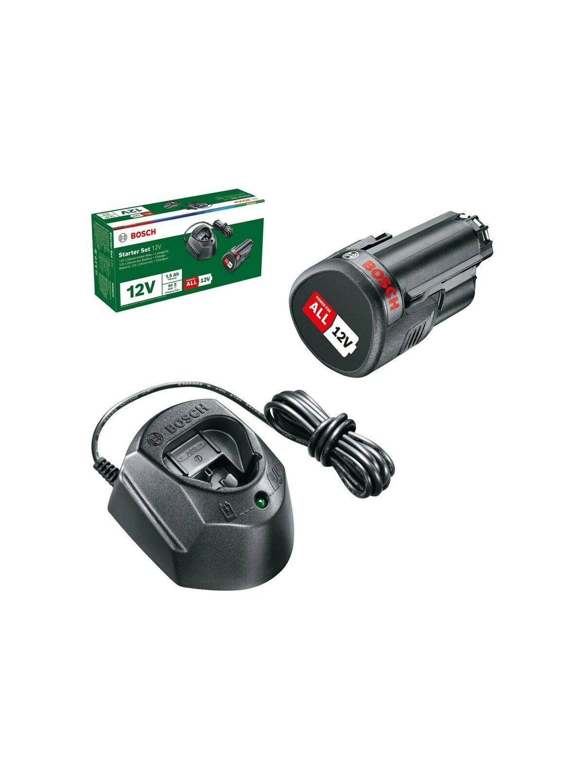 Аккумулятор Bosch PBA 12V 1.5 А*ч 1 шт + зарядное устройство GAL 1210, 1600A01L3D