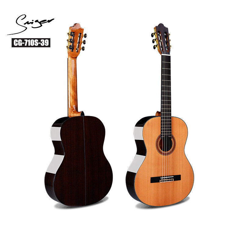 Классическая гитара Vinesmusic CG-710S с верхней декой из красного кедра, длина 39 дюймов