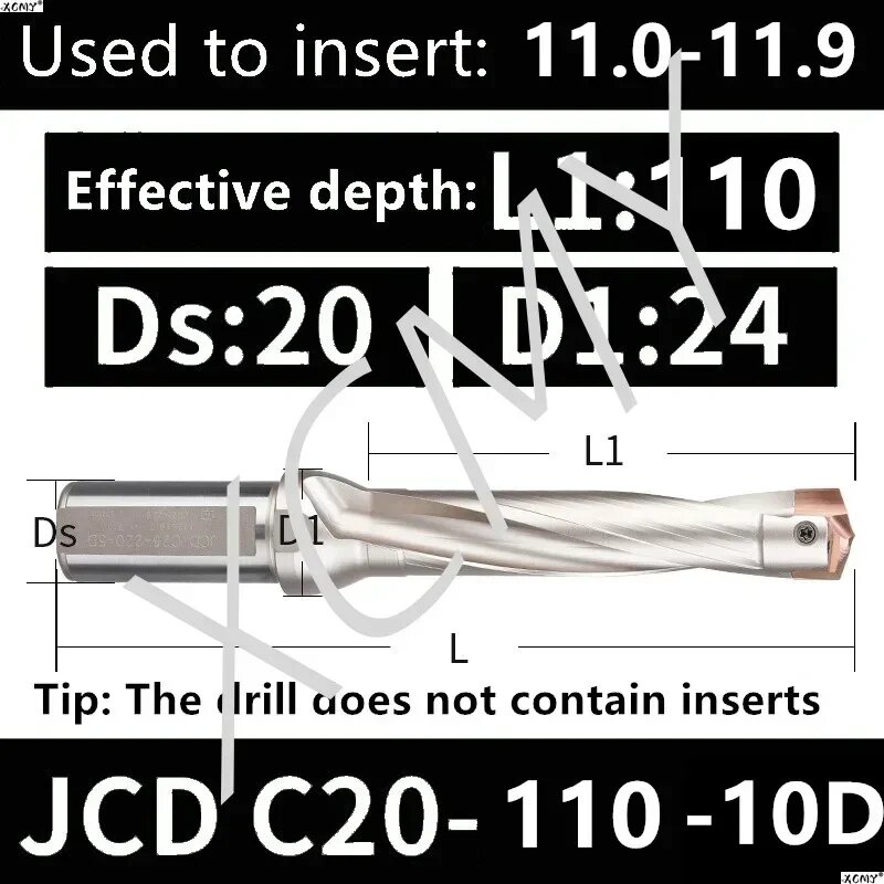 Сверло JCD C10-110-10D, Ds:20, D1:24, L:10