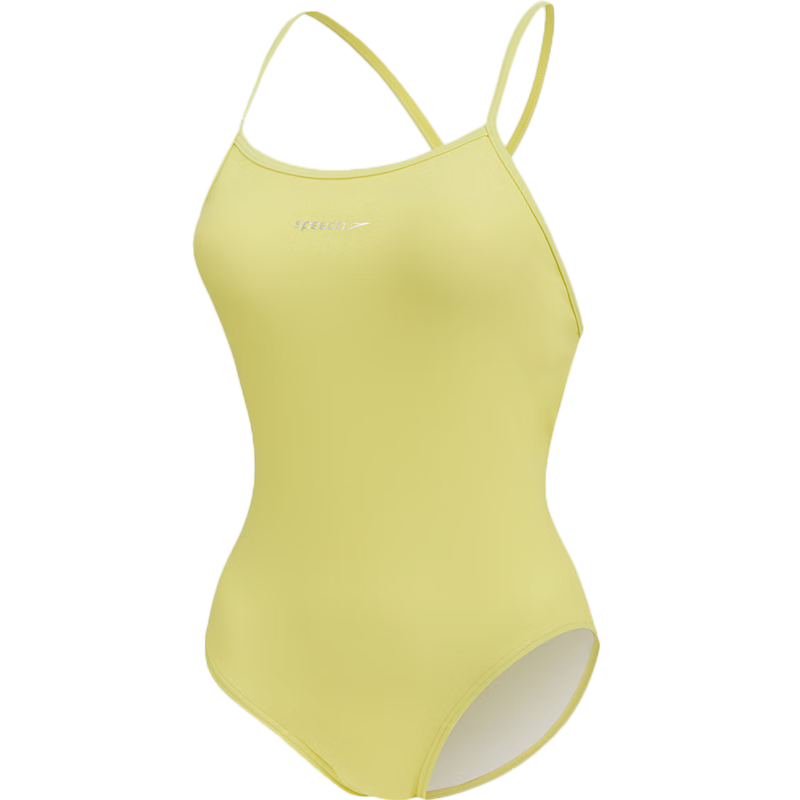 Speedo женский высокая эластичность стройный кроп-спинка цельнокроеный купальник банановый молочный коктейль весна 2025