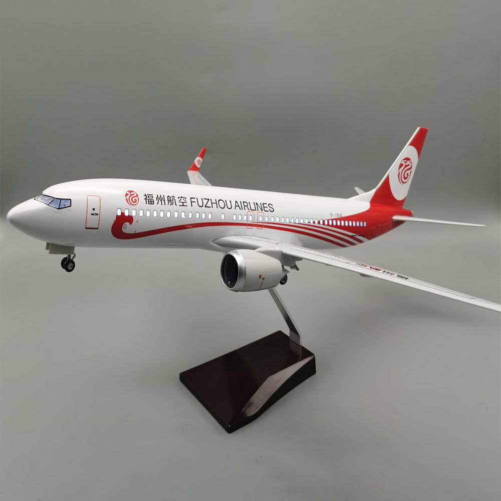 Модель самолета Fuzhou 737, 47 см, Fuzhou Airlines B737-800, светящаяся модель пассажирского самолета, коллекционный подарок