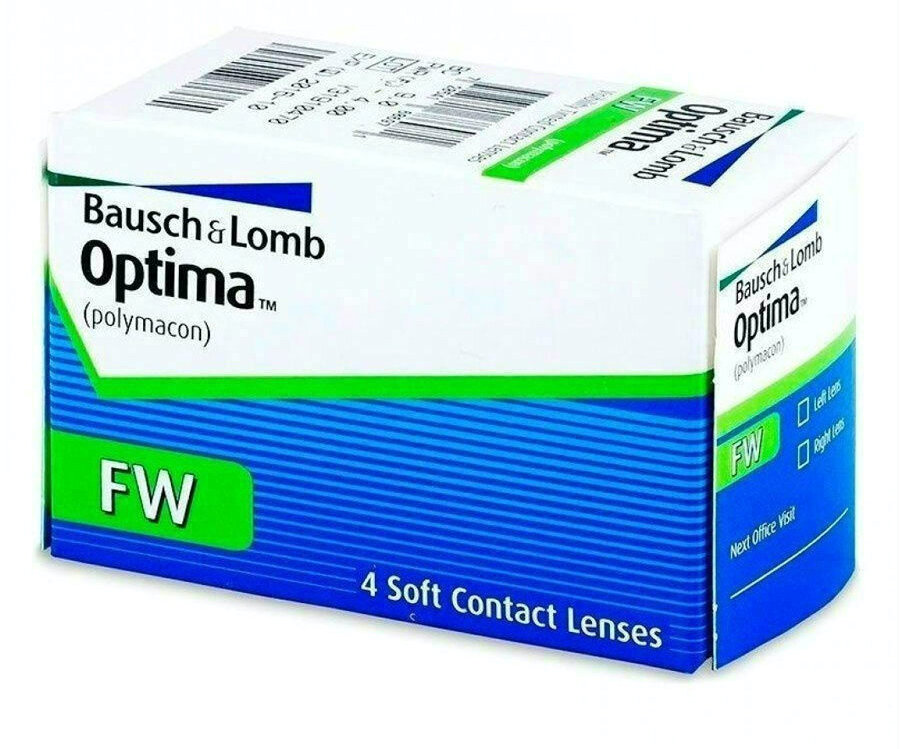 Контактные линзы BAUSCH+LOMB "Optima FW", 4 шт, дневные, -3.25