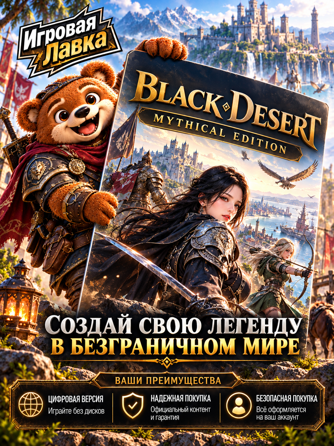 Black Desert Mythical Edition для PlayStation | США | Цифровой код активации