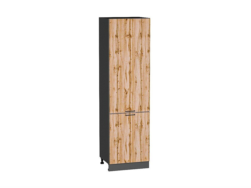 VVT Шкаф пенал с 2-мя дверцами Флэт Graphite, Wotan Oak 2S, 2140, 600 В*Ш*Г 2132*600*574, фасад ЛДСП Wotan Oak 2S, корпус Graphite Wotan Oak 2S