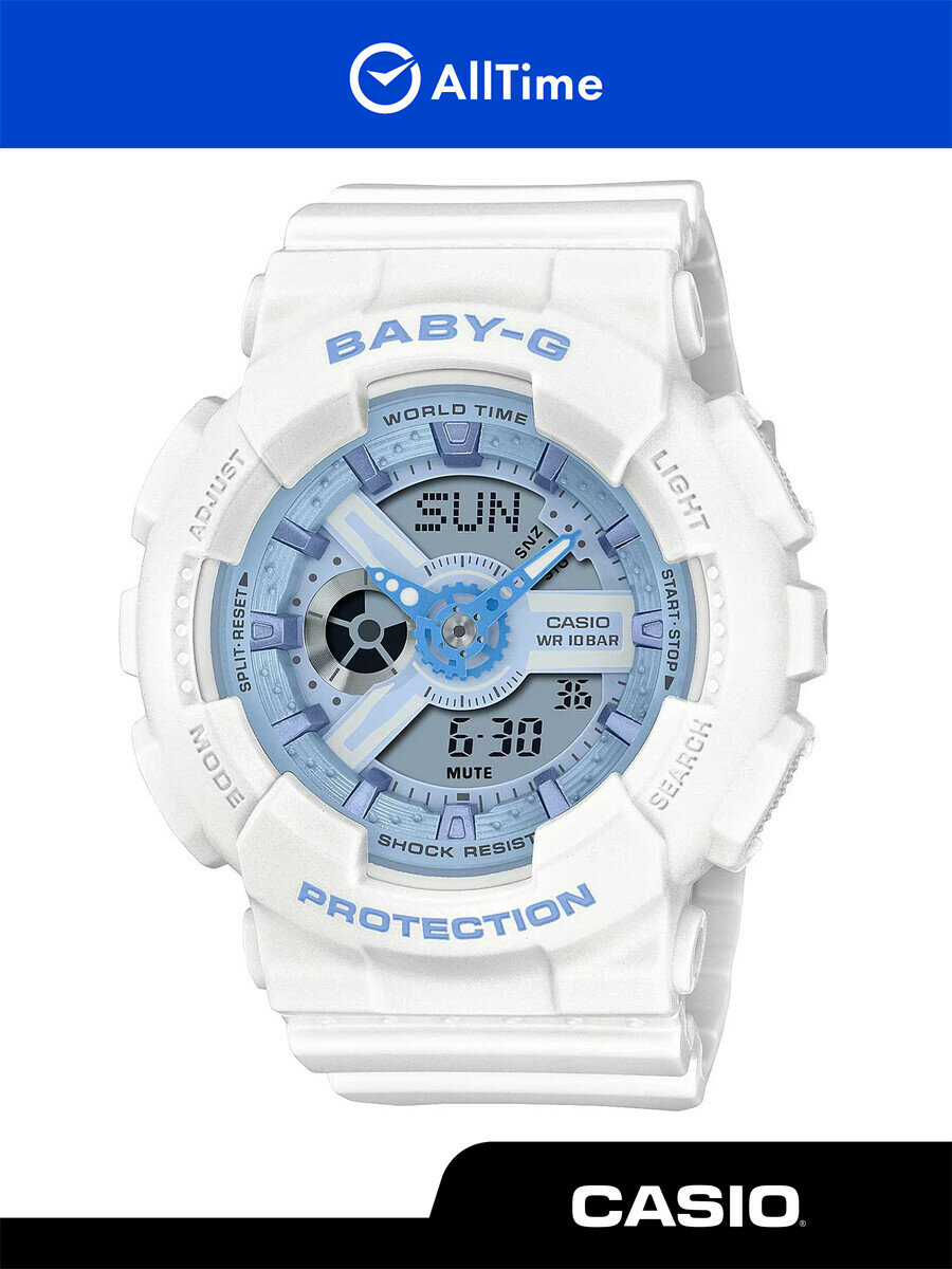 Наручные часы CASIO Baby-G, голубой/белый
