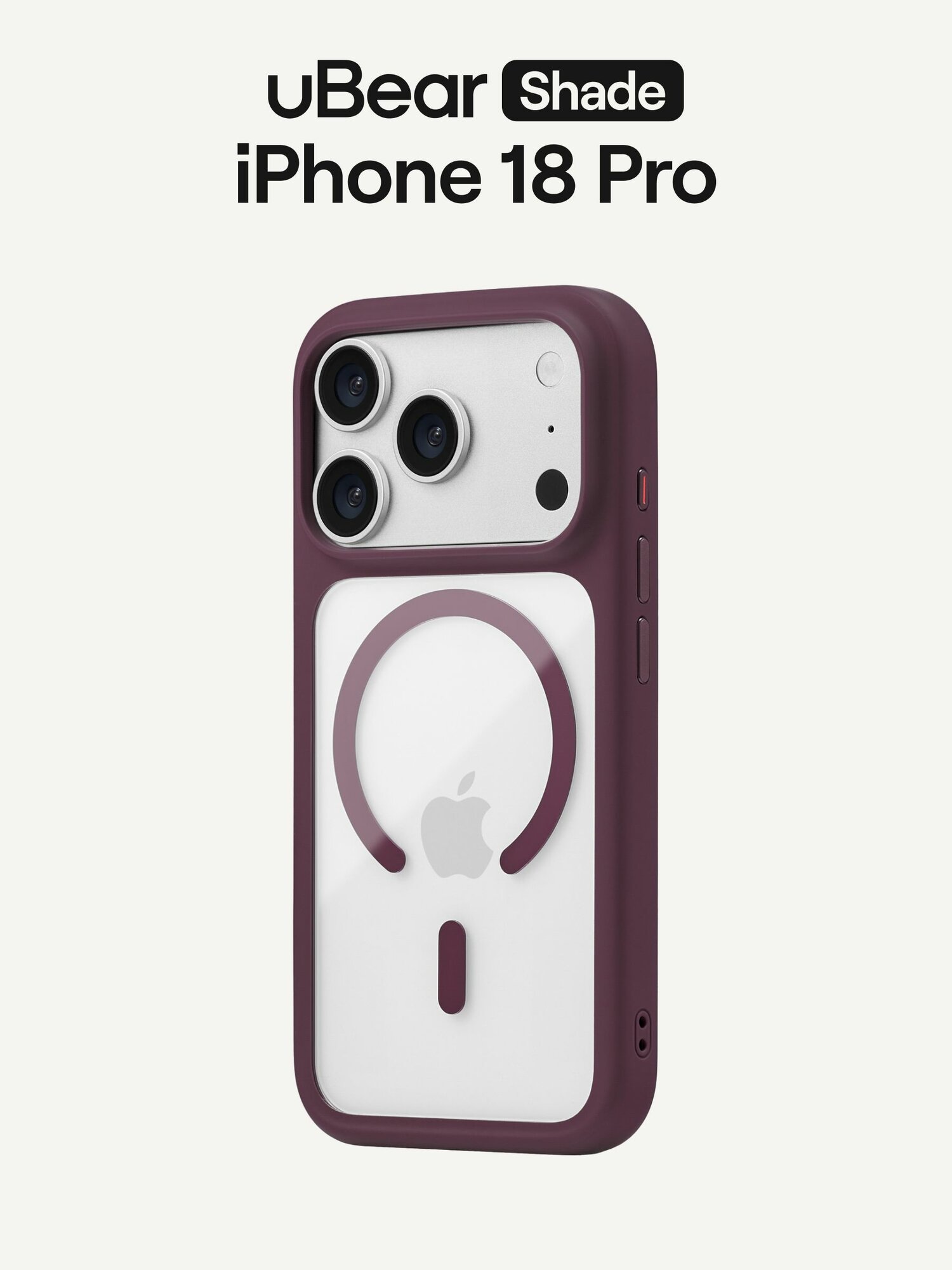 Чехол защитный uBear Shade Case для iPhone 18 Pro, магнитный совместимый, усиленный, силк-тач