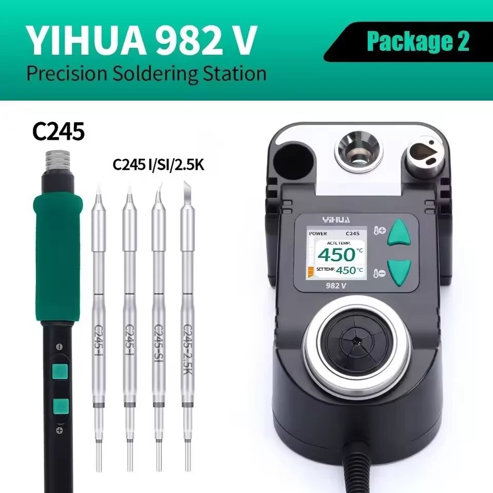 YIHUA 982V Паяльная станция, C245-SET2, 220V EU