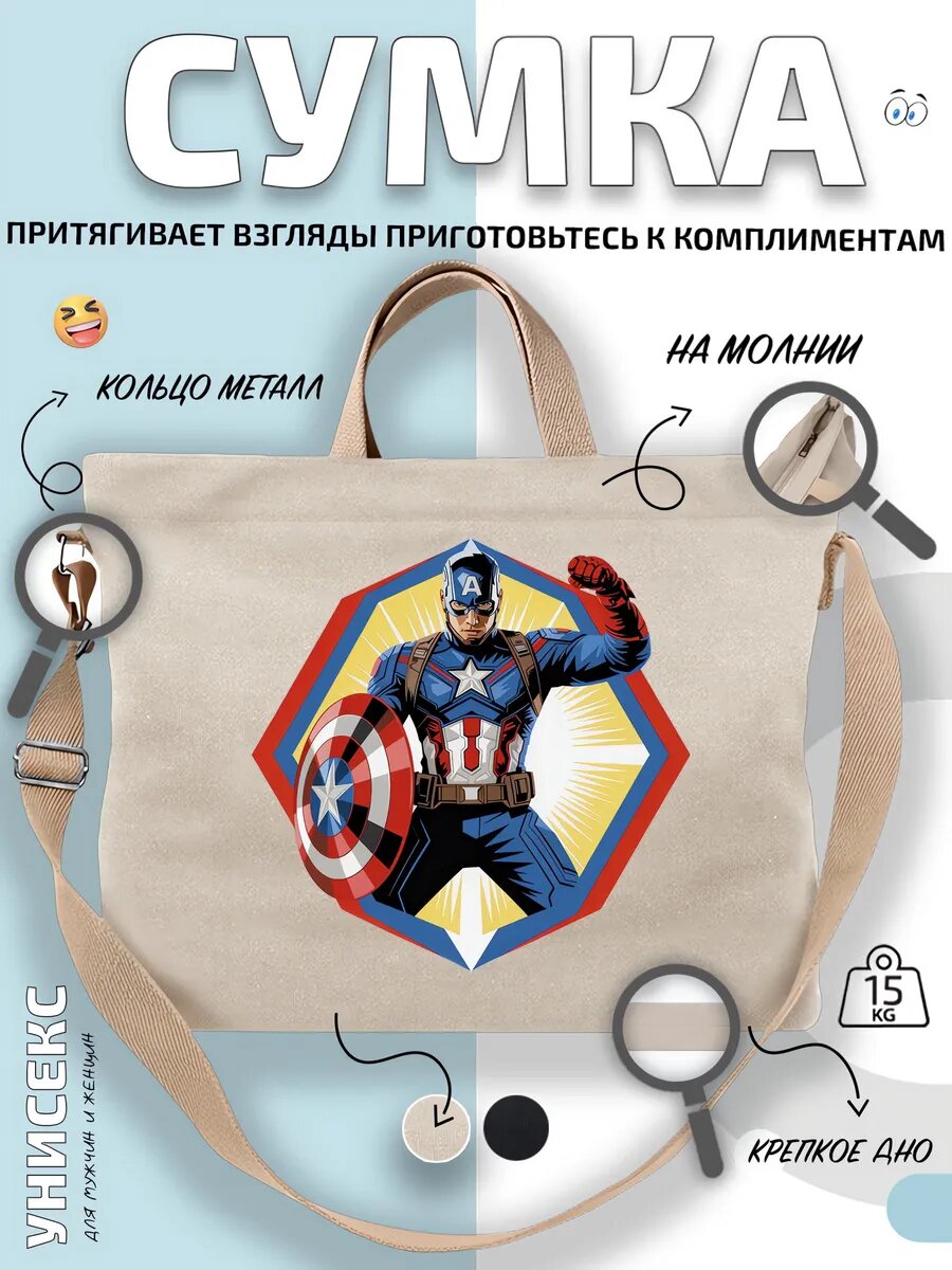 Сумка шоппер  Капитан Америка Marvel Защитник